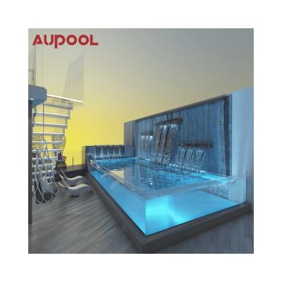 Cina Porta scorrevole in vetro piscina personalizzata modellazione in acrilico con pannello ghiacciato trasparente in vendita