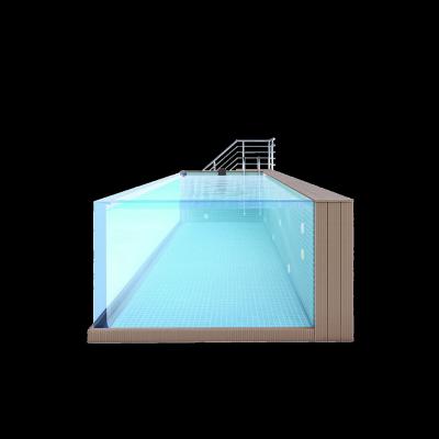 Cina Piscina esterna modulare trasparente e infinita con generatore di cloro di sale in vendita