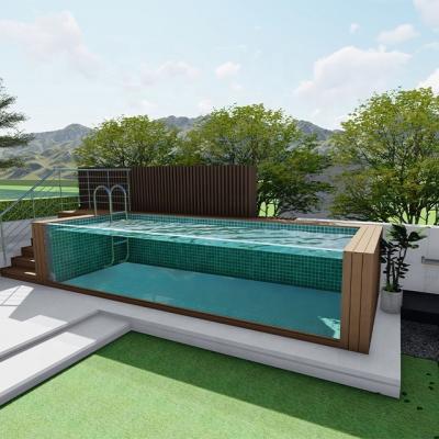 Cina Piscine prefabbricate a parete di vetro trasparente personalizzate per i costruttori di piscine modulari nel cortile in vendita