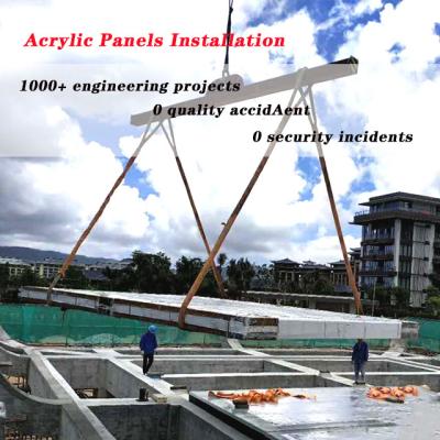 Cina Piscina acrilica trasparente non ingiallente per alta trasmissione della luce 93% in vendita