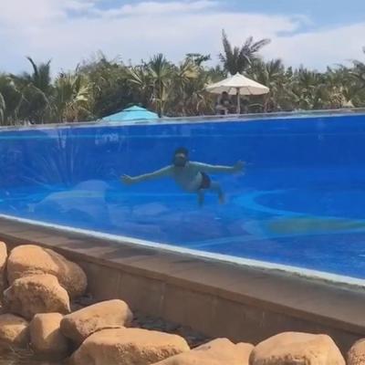 Cina Piscina esterna con 4 lati trasparenti e materiale acrilico in vendita