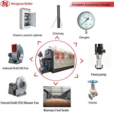 China High Efficiency Biomass Coal Wood Fired Steam Boiler With Cast Iron Grate Chain Grate 1t/H-20t/H for sale