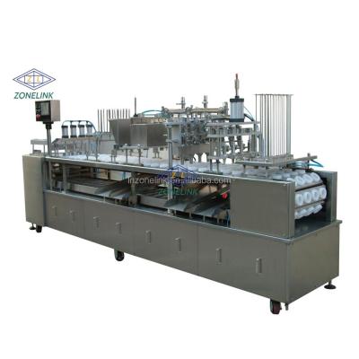 Cina Automatic Linear Litchi Plastic Cup Filling Sealing Machine for Water Juice Ice Cream in vendita