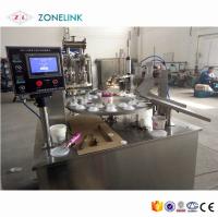 China ZONELINK Rotary Gelato Ice Cream Cup Filling Sealing Machine with Packaging Type CANS zu verkaufen