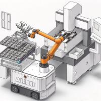 China Collaborative Robot AUBO-I16H 16kg Payload CNC Machine Tool Tending Cobot for Loading Unloading for sale