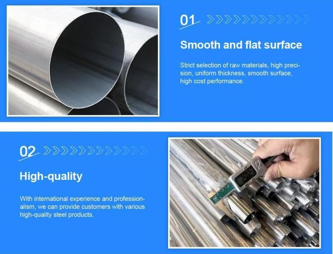 Round Ss Steel Tube 304 304L 316 316L Polished/Mirror/Bright Finish 6K/8K Surface Stainless Steel Pipe