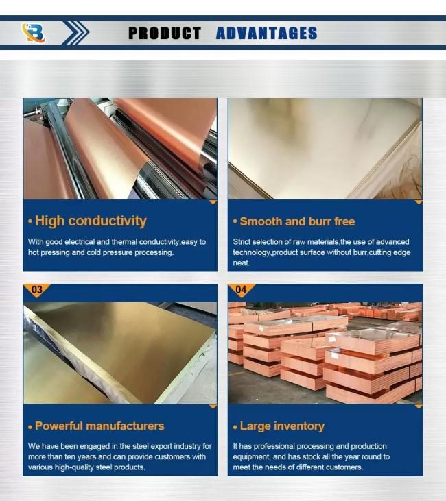 Wholesale 99.99% Copper Cathodes Plates 3mm 5mm 20mm Thickness T2 4X8 Copper Plate Sheets Supplier Price