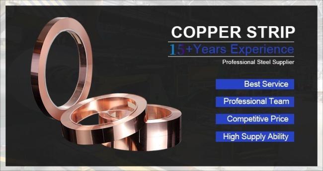 High Quality Conductive Copper Metal Strip 99.99% Pure Grounding Copper Foil Strip Copper Strip