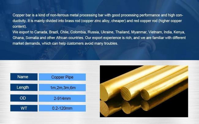Pure Copper Flat Rod 12mm Tp1 Tp2 2.1293 Copper Square Bar Solid Round Copper Bar Price Low Per Kg