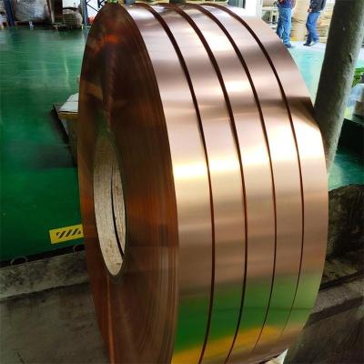 China C1100 Red Copper Strip Sheet 7-610mm Width Rolled Coil C10200 C26800 Bright Copper Coil for sale