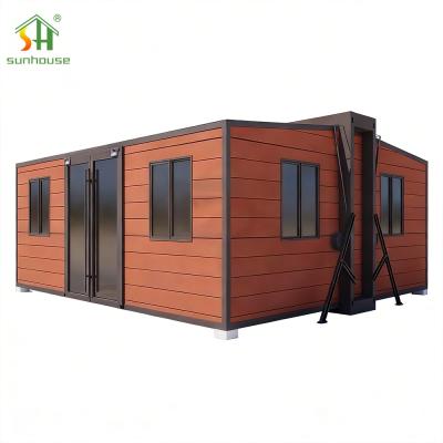 China Rugged Double Wing Expansion House Compact Two Bedroom Prefab House for sale