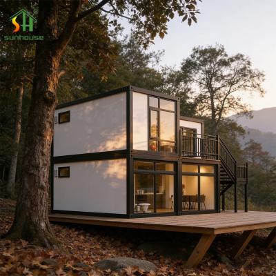 China Modular Double Storey Container House Foldable Expandable 2 Story Container Home for sale
