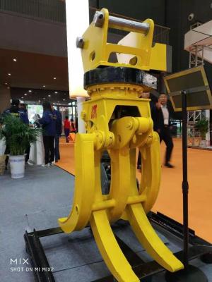 China Heavy Duty Q355B Excavator Log Grapple For Wood / Tree / Tock Grabbing for sale