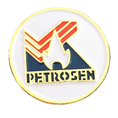 China stapmed on iron without epoxy gold plating badge for sale