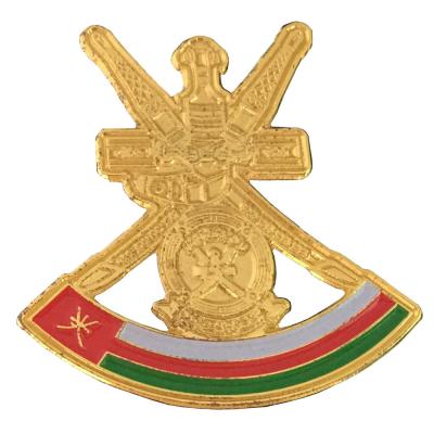 China stapmed on iron without epoxy gold plating badge for sale