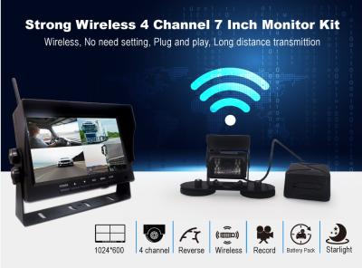 Cina Wifi Camera IR 15-20 Meter Wireless 4CH 7 Inch Monitor Kit con batterie ricaricabili in vendita