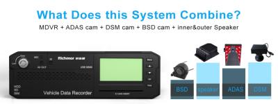 Cina 8CH Richmor ADAS DSM BSD AI 4g Mobile DVR con HDD 1080P Video Recording GPS Wifi in vendita