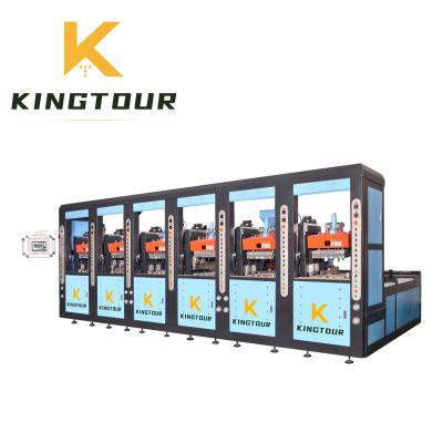 China Automatic Rubber Sole Making Machine 6 Station Shoe Sole Moulding Machine 61 Kw for sale
