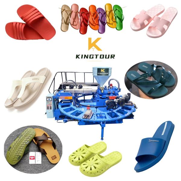 Quality 1 Color Slipper Moulding Machine Rotary PVC Chappal Making Machine 380V / 220V for sale