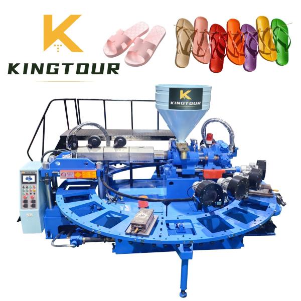 Quality 1 Color Slipper Moulding Machine Rotary PVC Chappal Making Machine 380V / 220V for sale