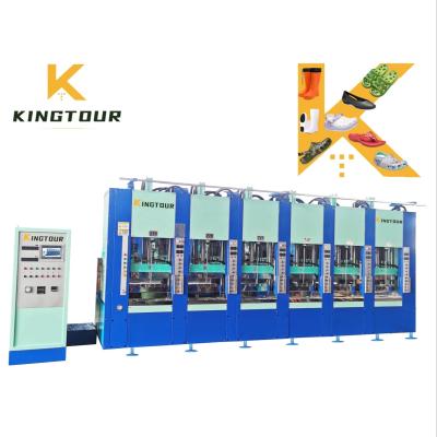 Cina Macchina per iniezione di scarpe PLC EVA 6 stazioni, macchina per stampaggio a iniezione di ciabatte 121500W in vendita