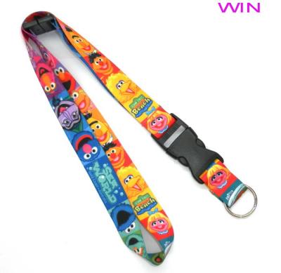 China Custom Dye Sublimation Flat Polyester Lanyards 2.5cm Width Heat Transfer Print for sale