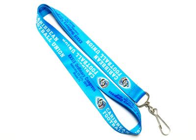 China Blaue Färbungs-Sublimations-Abzugsleinen für Fußball-Wettbewerbs-Hals-Bügel 900*20mm zu verkaufen