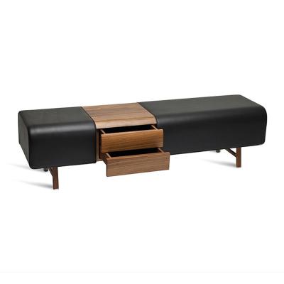 China Leather Storage Bench Luxury Bedroom Furniture Solid Wood Bed End Stool Designer Modern for sale