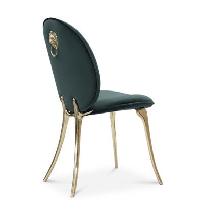 China Small Lion Head Leather Dining Chair Luxury Dining Room Furniture Modern Design for Office Villa Home for sale