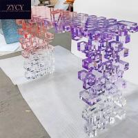 China Gradient Acrylic Square Corner Table Modern Entryway Furniture Customized Designer Creative for sale