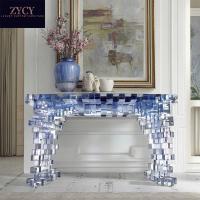 China Gradient Acrylic Square Corner Table Modern Entryway Furniture Customized Designer Creative for sale