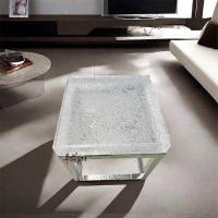 China Modern Rectangular Transparent Acrylic Coffee Table High End Metal Art Side Table for sale