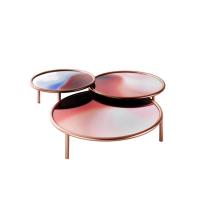 China Personalized Art Tempered Glass Coffee Table Round Pattern Color Gradient for sale