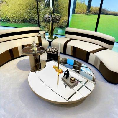 China Creative Custom Tea Table Stainless Steel Coffee Table Set Italian Modern Style for sale