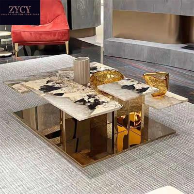 China Natural Stone Square Coffee Table Haute Couture Marble Tea Table Design for sale