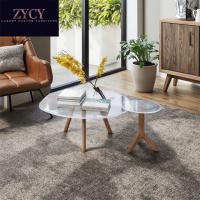 China Creative Solid Wood Acrylic Coffee Table Wabi Sabi Movable Desk Design for sale
