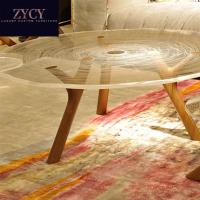China Creative Solid Wood Acrylic Coffee Table Wabi Sabi Movable Desk Design for sale
