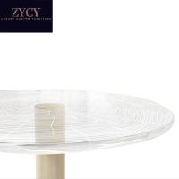 China Creative Solid Wood Acrylic Coffee Table Wabi Sabi Movable Desk Design for sale