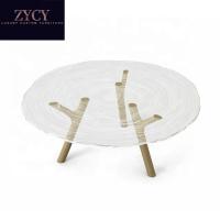China Creative Solid Wood Acrylic Coffee Table Wabi Sabi Movable Desk Design for sale