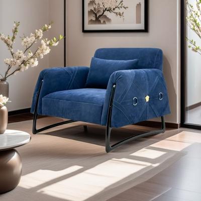 China Wide Fabric Upholstery Single Sofa Chair Set Stainless Steel Frame Customizable Comfortable for sale