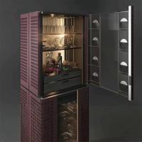 China Vertical Pattern Glass Door Display Cabinet Rotating Floor Standing Storage for sale