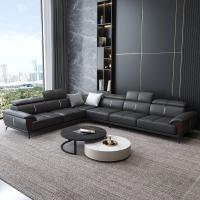 China Large U Shaped Sofa Set Modern Minimalist Microfiber Leather Inductive Light for sale
