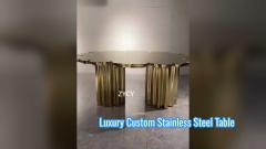 Luxury Stainless Steel Round Dining Table Custom Design