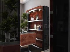 Custom Luxury Stainless Steel Wine Cabinet for Home Bar