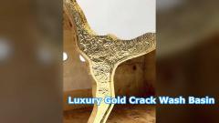 Luxury Gold Crack Stainless Steel Bathroom Basin Design