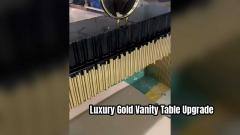 Luxury Italian Gold Makeup Vanity Table for Master Bedroom