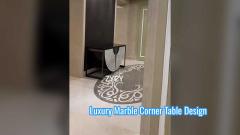 Modern Stainless Steel Marble Corner Table Luxury Design