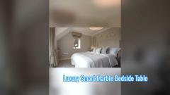 Luxury Italian Smart Marble Bedside Table for Modern Homes