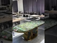 Modern Oval Dining Table Stylish Waterproof Home Furniture