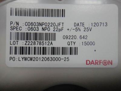 China C0603NP0120JFT for sale